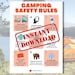Camping Safety Tips Sign Poster | Colorful & Engaging | Printable PDF ...