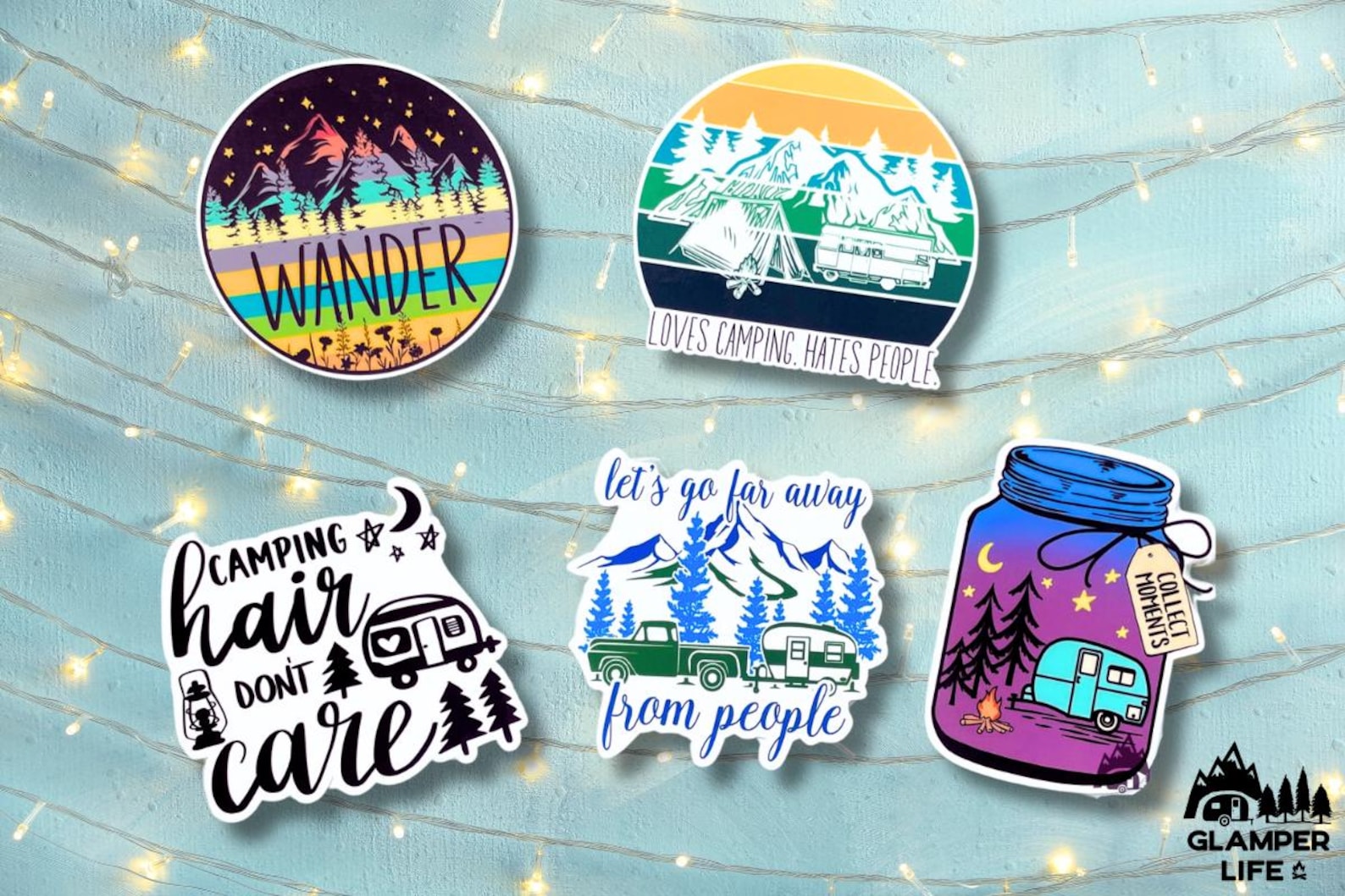 Introvert Anti-social CAMPING Stickers | Campers RV Vinyl Sticker Pack ...