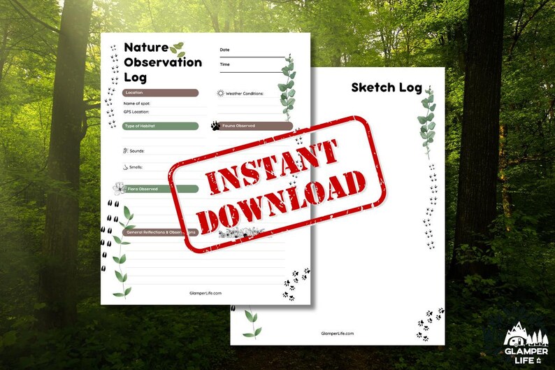 Nature Observation Log - 2-page Printable | Outdoor Exploration Journal ...