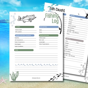 Fishing Log - 3-page Printable | Catch Tracker & Fishing Journal ...