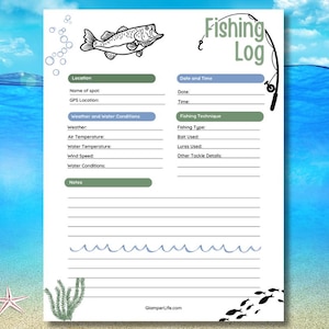 Fishing Log - 3-page Printable | Catch Tracker & Fishing Journal ...
