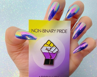 Non Binary Pride Flag Enamel Pin Badge - Etsy