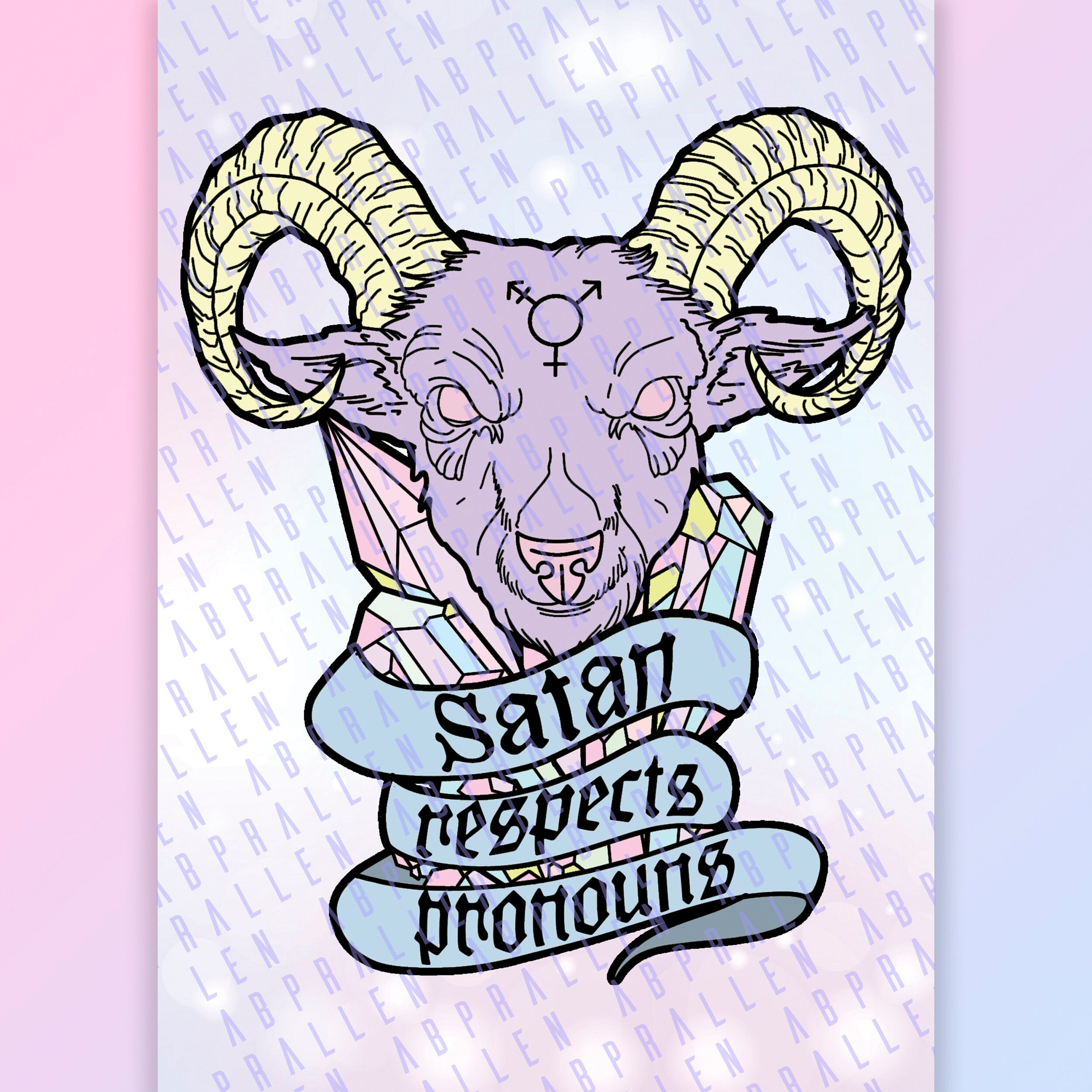 Satan Respects Pronouns Art Print - Etsy