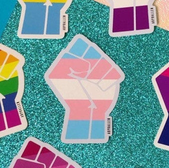 Trans Pride Gift decal Transgender Symbol Metallic Vinyl Sticker LGBT ...