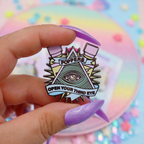 Poppers Open Your Third Eye Enamel Pin - Etsy Poppers Open Your Third Eye Enamel Pin - Etsy