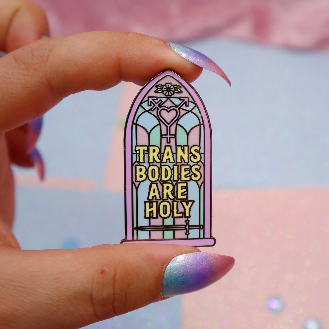 Trans Bodies Are Holy Enamel Pin | Queer Enamel Pin | Gay Enamel Pin ...