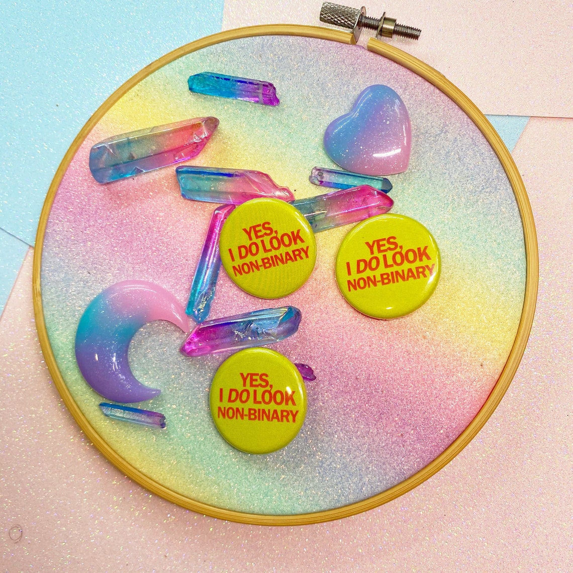 Yes I Do Look Non-binary Button Badge - Etsy