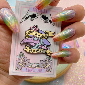 Heteronormativity is A Plague Enamel Pin | Queer Enamel Pin | Gay ...