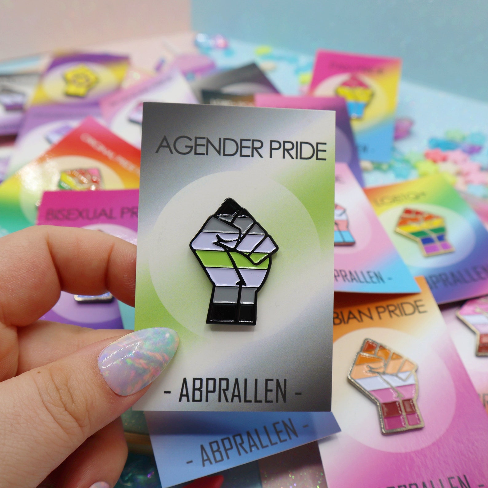 Agender Pride Enamel Pin - Etsy
