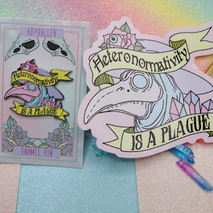 Heteronormativity is A Plague Enamel Pin | Queer Enamel Pin | Gay ...