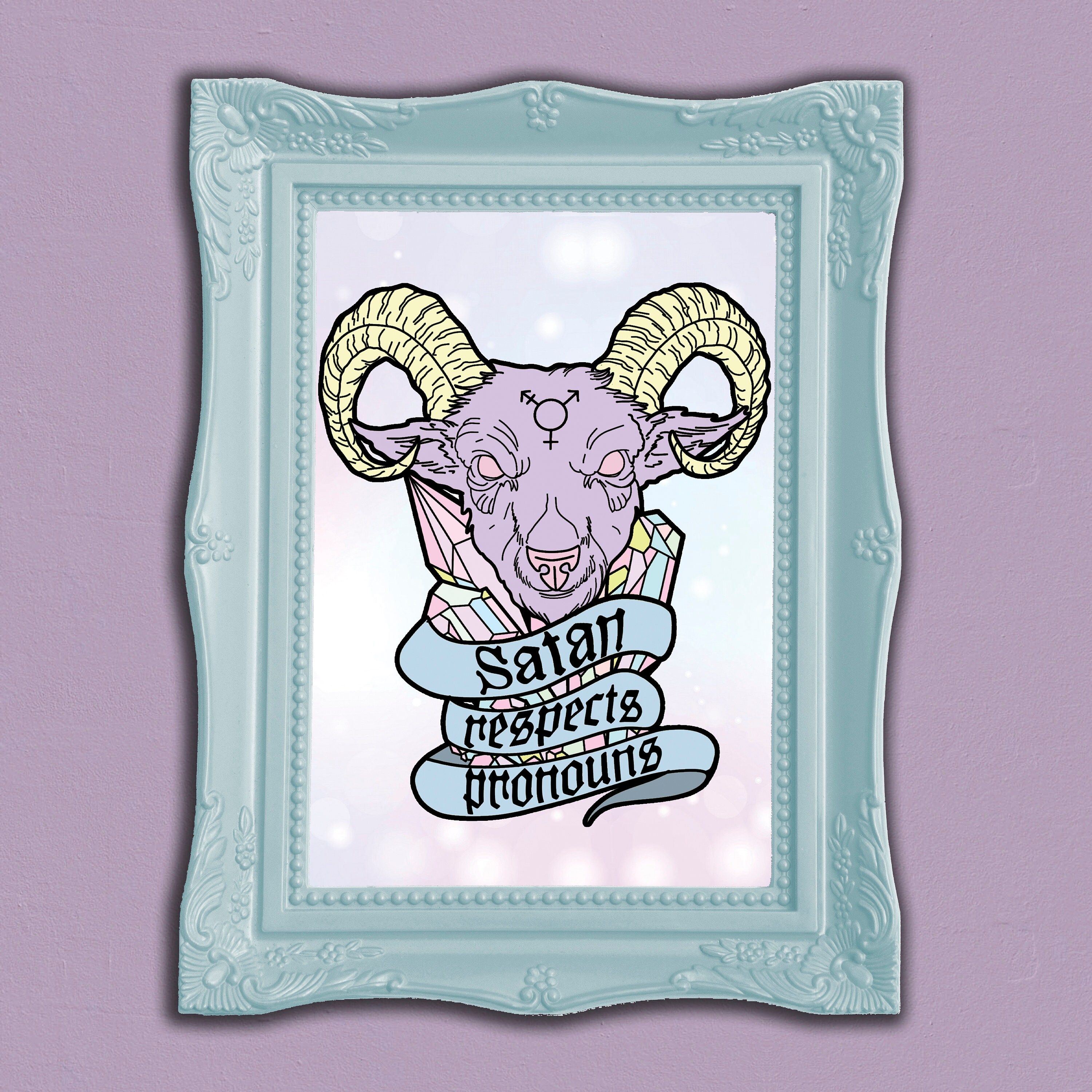 Satan Respects Pronouns Art Print - Etsy