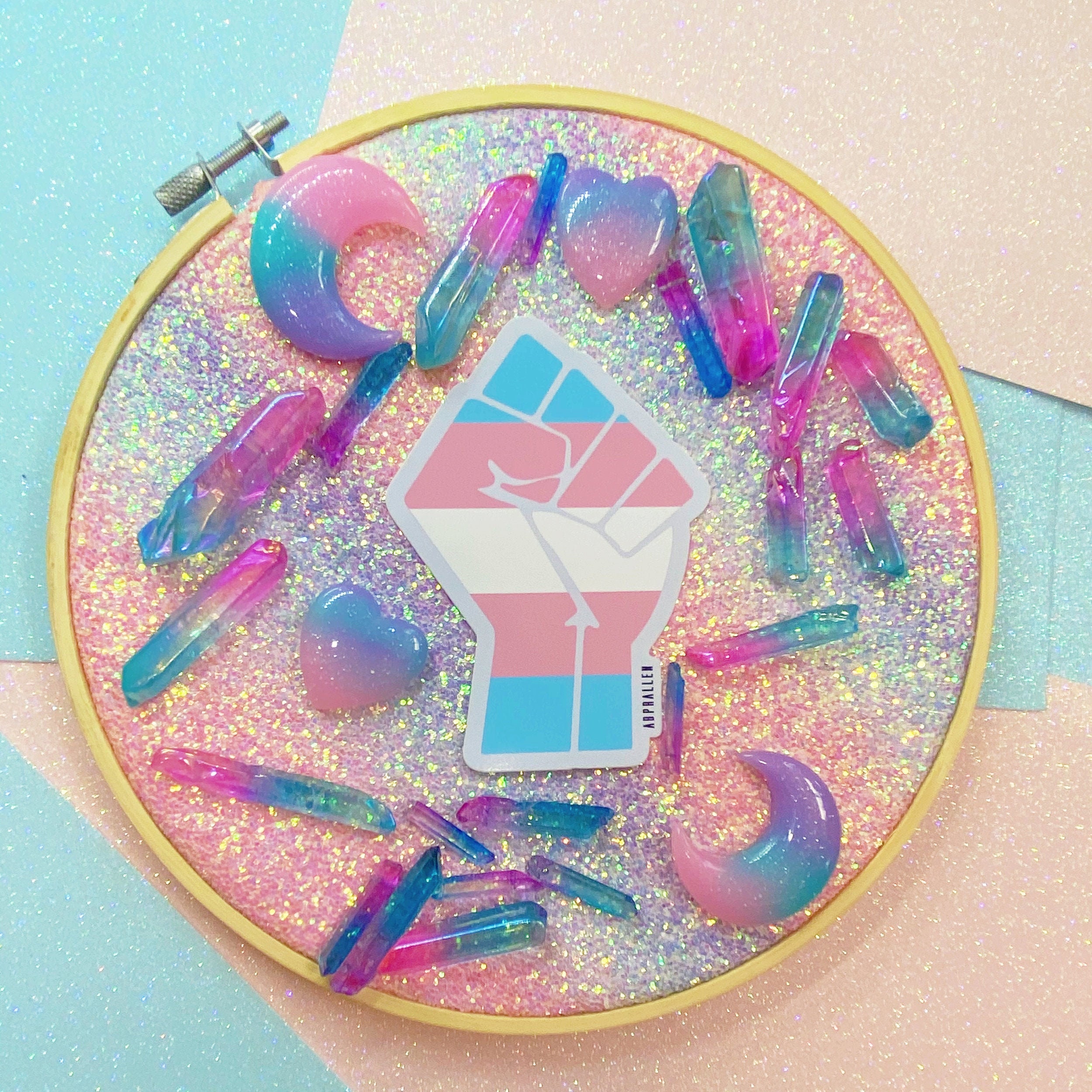 Trans Pride Gift decal Transgender Symbol Metallic Vinyl Sticker LGBT ...