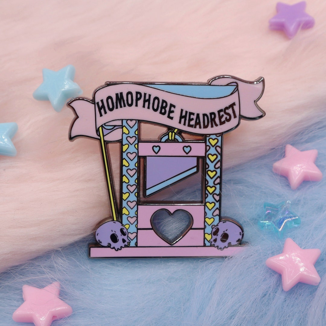 Homophobe Headrest Enamel Pin Queer Enamel Pin Gay Enamel Pin Trans Enamel Pin Abprallen