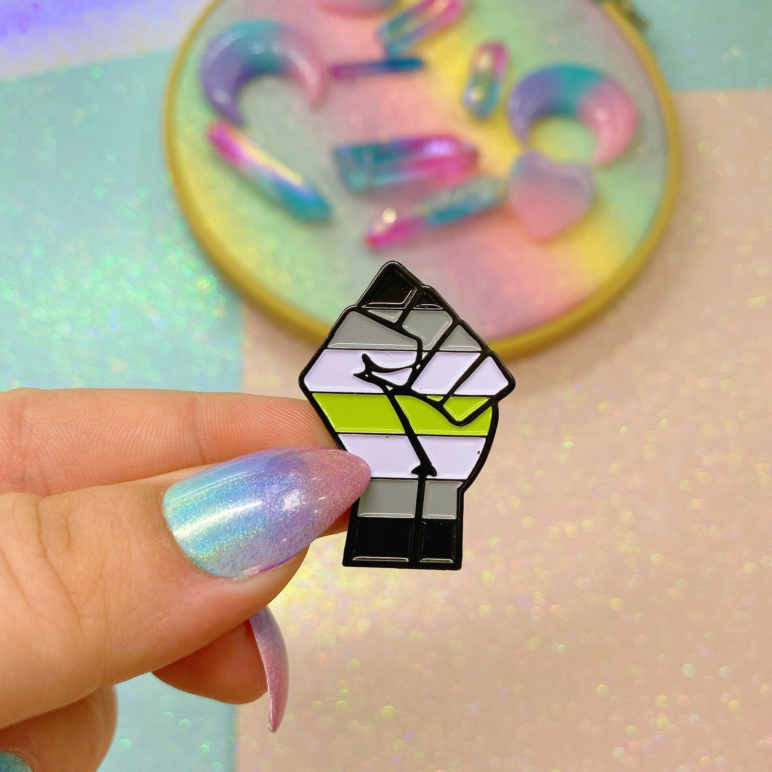 Agender Pride Enamel Pin - Etsy