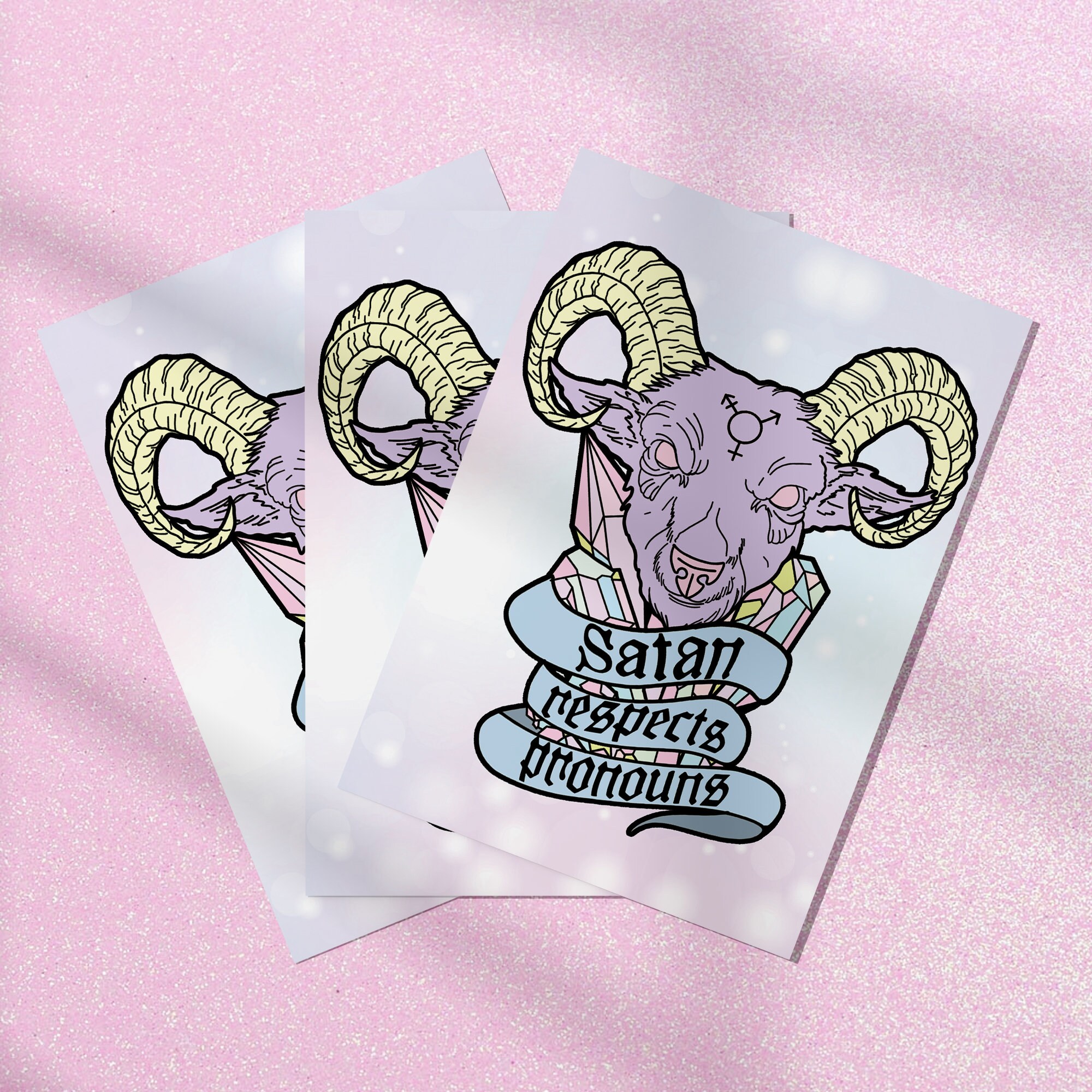 Satan Respects Pronouns Art Print - Etsy