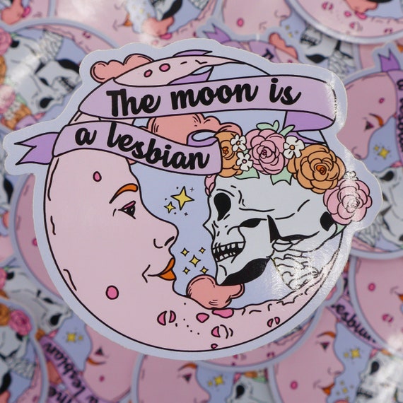 The Moon is A Lesbian Large Vinyl Sticker - Etsy