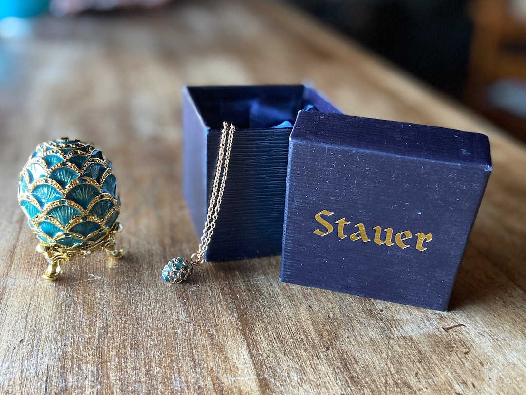 Stauer Enameled Egg Hinged Box With Matching 22” Pendant - Etsy