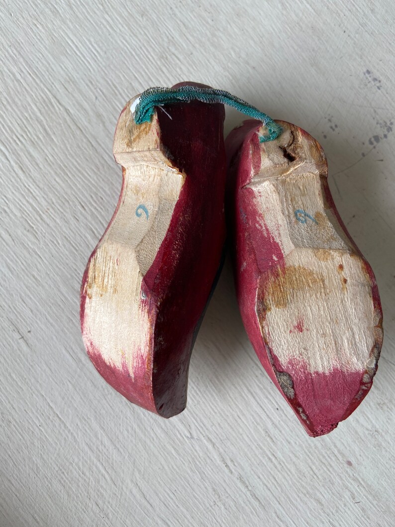 Carved and Painted Wooden Shoes | Belgium Souvenir - Etsy