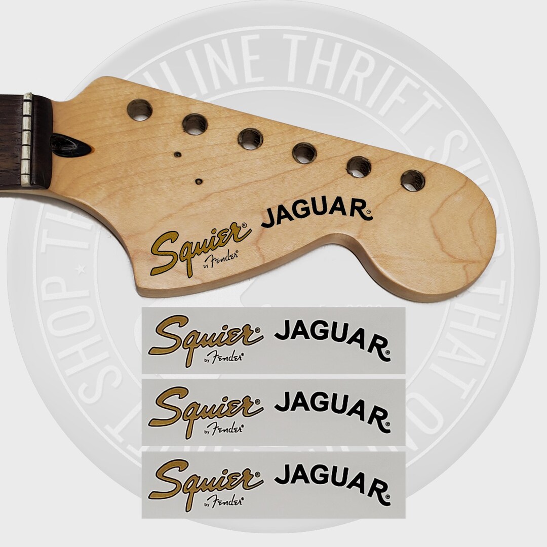 Squier by Fender Jaguar Waterslide Guitar Headstock Decals (set of 3 ...