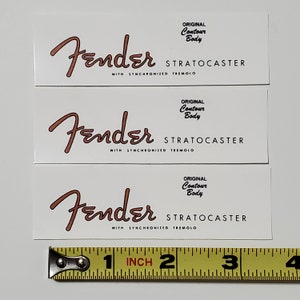 Fender Strat Spaghetti Style Waterslide Guitar Headstock Decals (set of ...