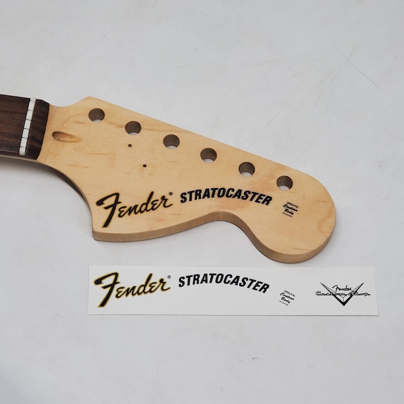 Fender Strat 70's Style Waterslide Decals for Headstock W/ Custom Shop ...