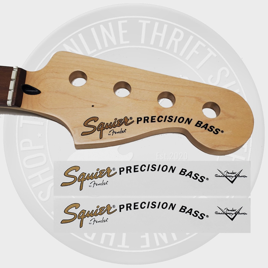 Fender Squier Precision Bass Waterslide Decals for Guitar Headstock set ...