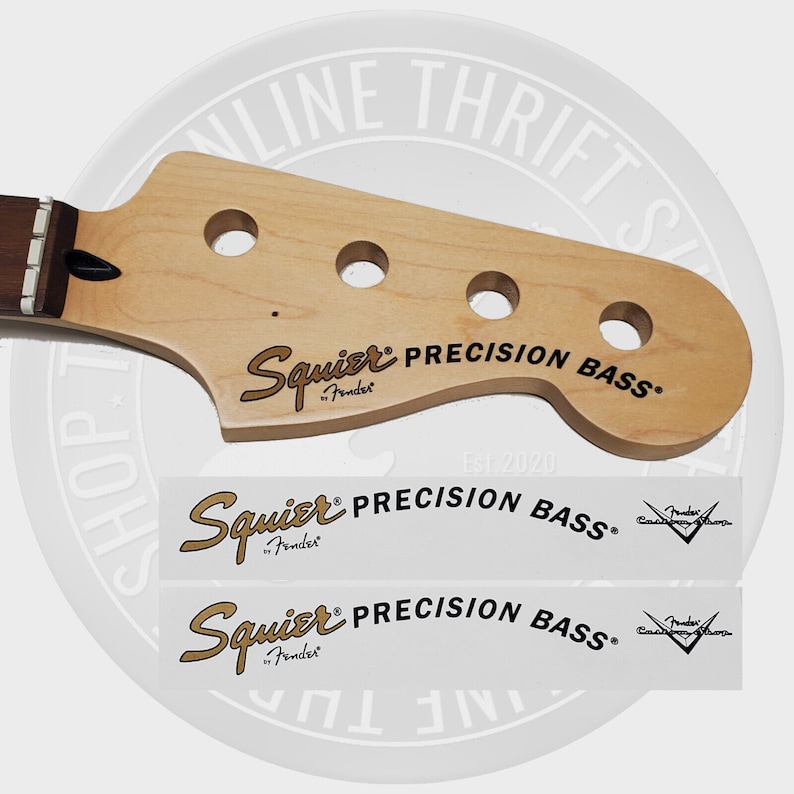 Squier by Fender Precision Bass Waterslide Decals for Guitar Headstock ...
