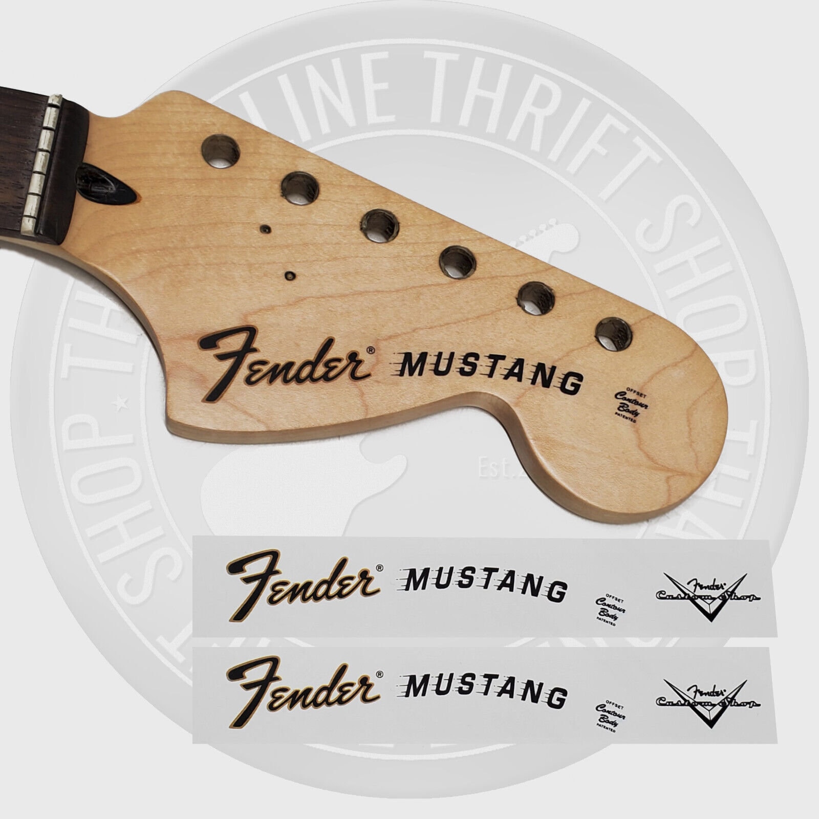 Fender Mustang Logo 2024+ Mustang Dark Coyote Badge Custom Dark