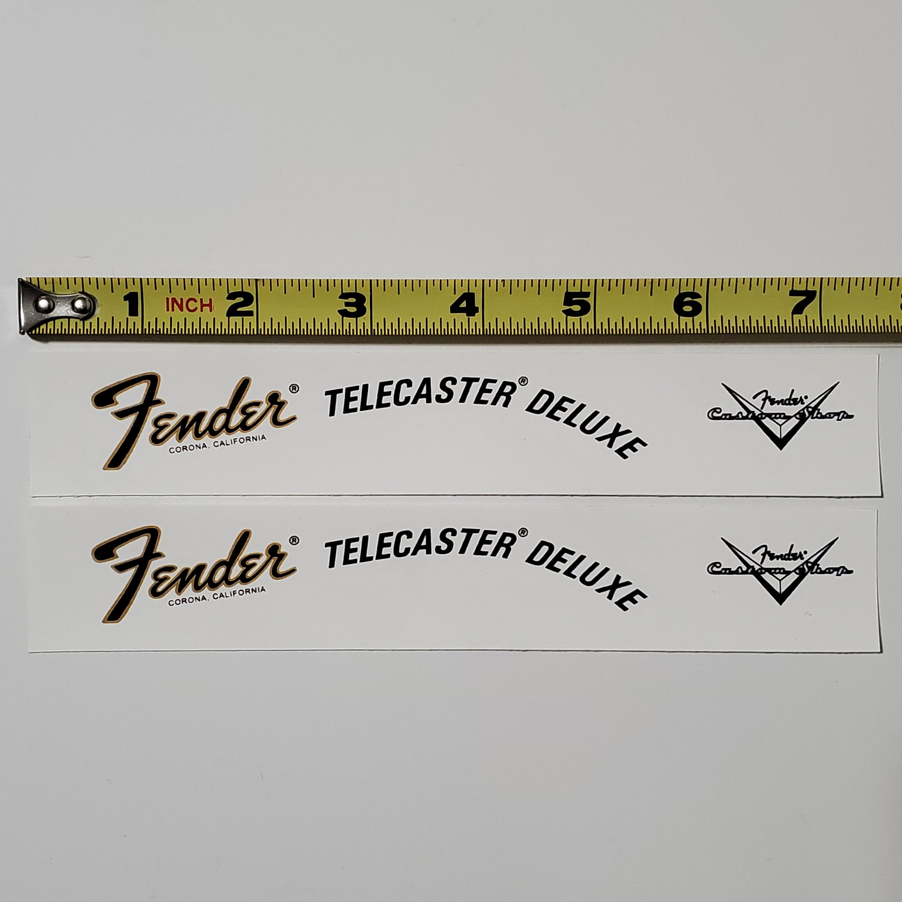 Fender Tele Deluxe Waterslide Decals for Headstock W/ Custom Shop Logo ...