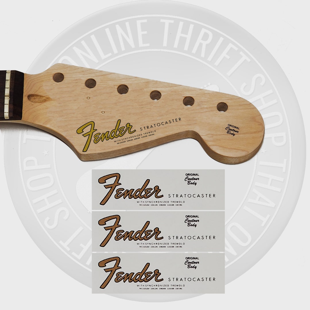Fender Strat 60's Style Waterslide Guitar Headstock Decals (set of 3 ...