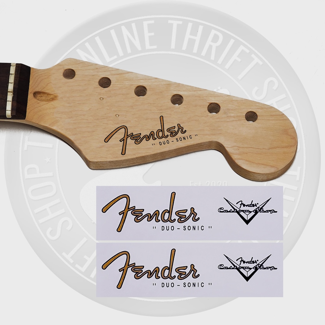 Fender Duo-sonic Waterslide Guitar Headstock Decals With CS Logo (set ...