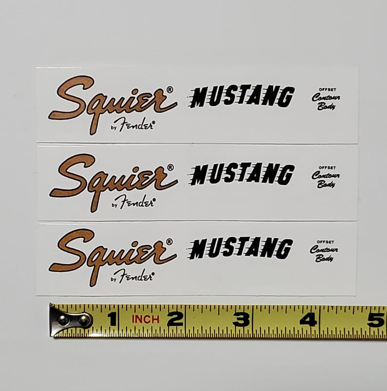 Squier by Fender Mustang Waterslide Guitar Headstock Decals (set of 3 ...