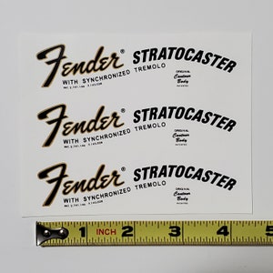 Fender Strat 70's Style Waterslide Guitar Headstock Decals (set of 3 ...