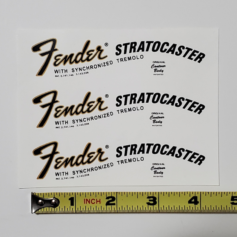 Fender Strat 70's Style Waterslide Guitar Headstock Decals (set of 3 ...