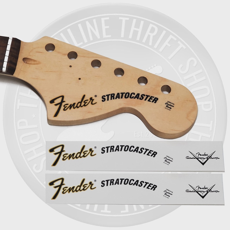 Fender Strat 70's Style Waterslide Decals for Headstock W/ Custom Shop ...