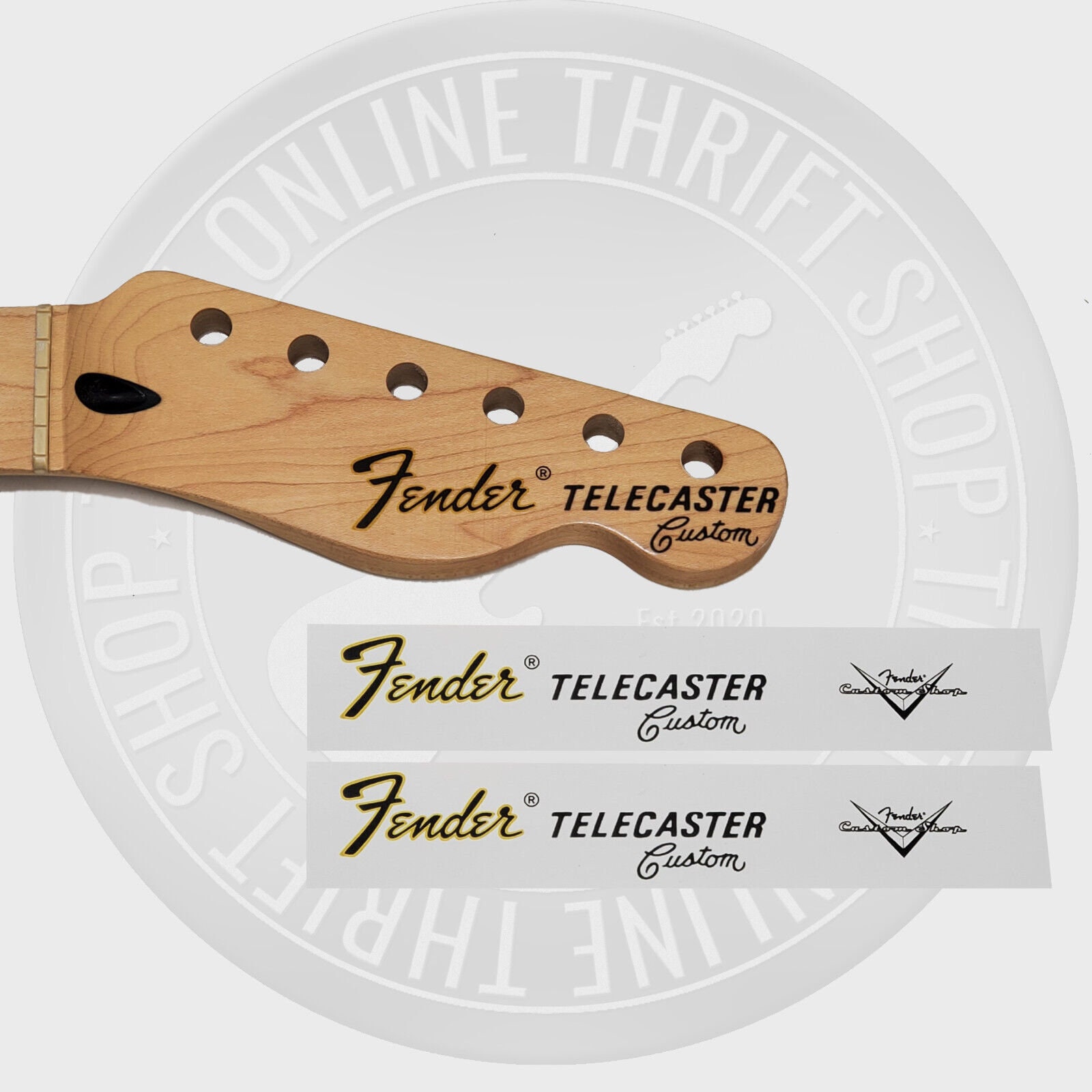 Fender Tele Custom Style Waterslide Decals for Headstock W/ Custom Shop ...