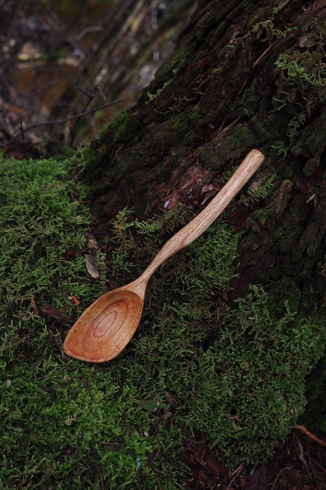 Hand Carved Wooden Spoon, Native White Cedar Wood Organic Utensil ...