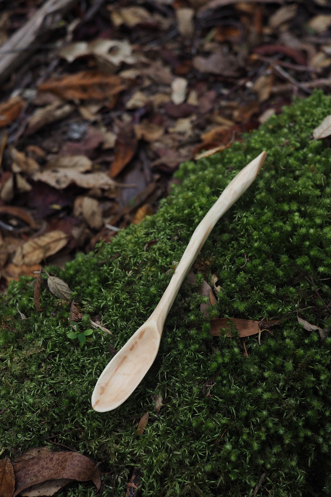 Hand Carved Wooden Spoon, Myrtle Beech Timber Organic Utensil, Crafted ...