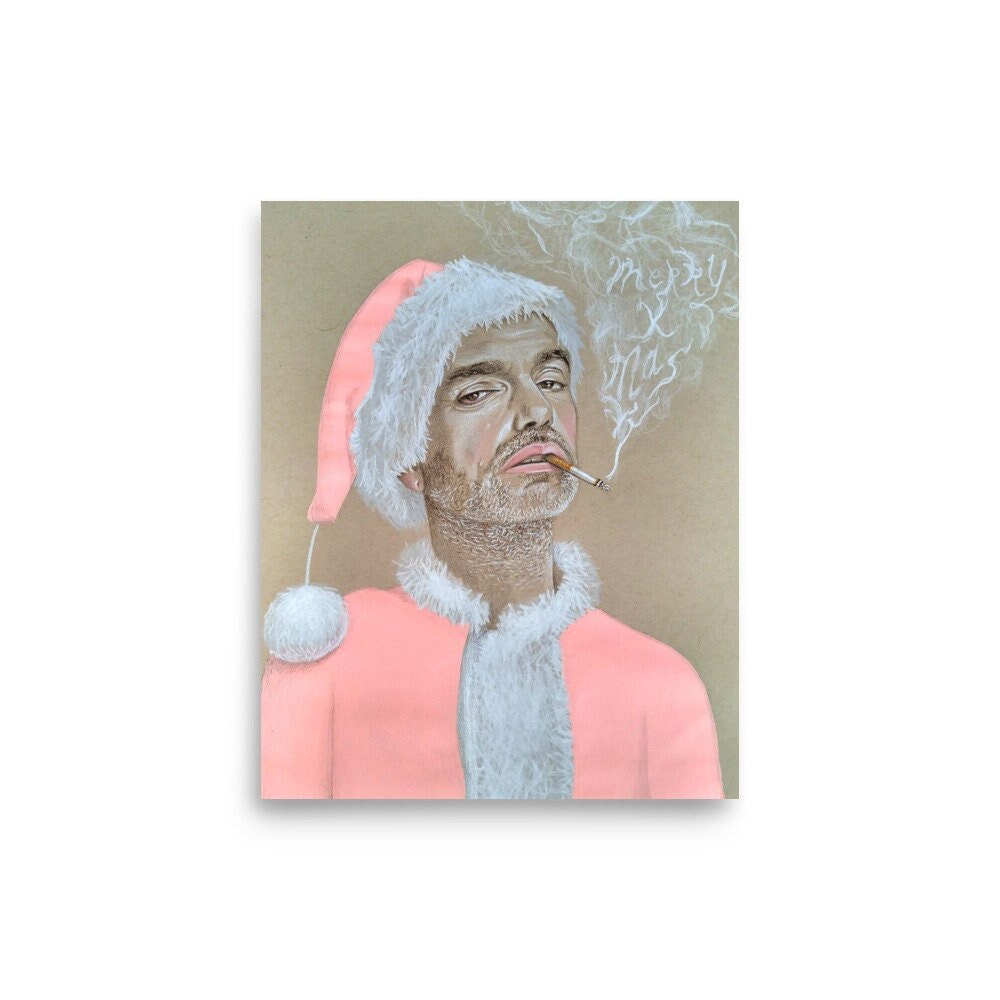 Bad Santa Art Print, Billy Bob, Low Brow Christmas Decor (8”x10”) - Etsy