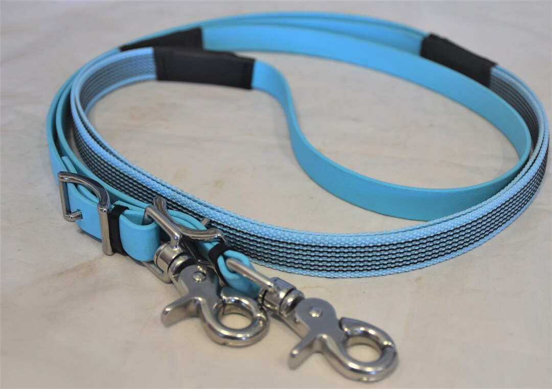 Perfeq Trail Grip Biothane Reins in Sky/baby Blue With Pale Blue Grip ...