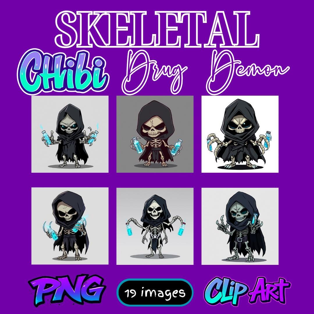 Skeletal Drug Demon Chibi Clip Art 19 PNG Images Dark and Gothic Demon ...