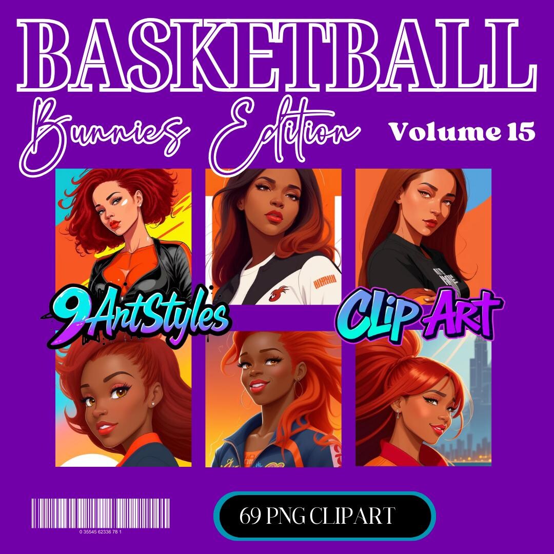 Basketball Bunnies Edition Clipart Bundle Volume 15 PNG Digital ...