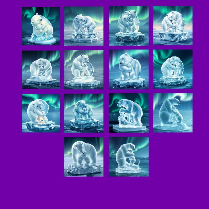 Chibi Iced Polar Bear Clipart Bundle 20 High-quality Arctic-themed Pngs ...