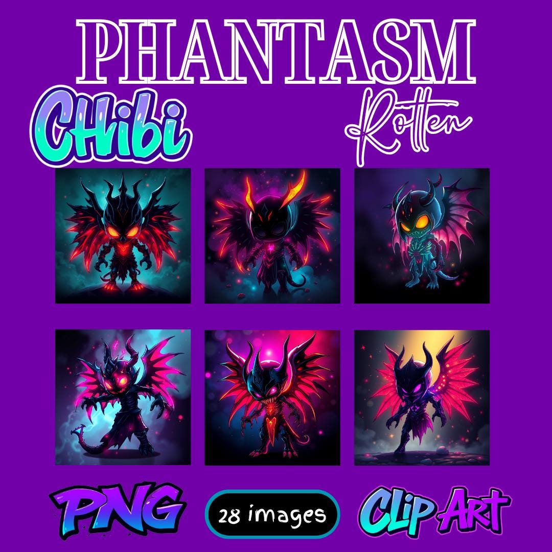 Phantasm Rotten Chibi Clipart Set 28 Dark Fantasy PNG Images With 12 ...