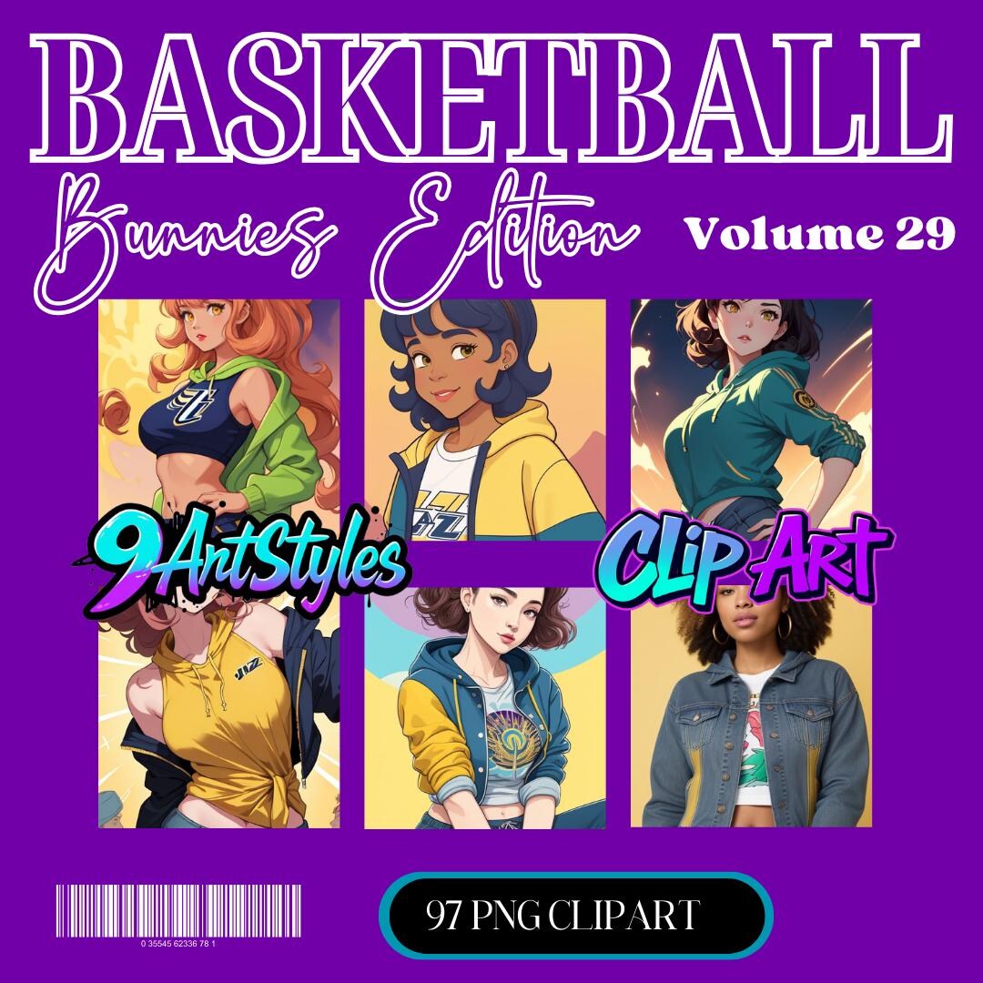 Basketball Bunnies Edition Clipart Bundle Volume 29 PNG Digital ...