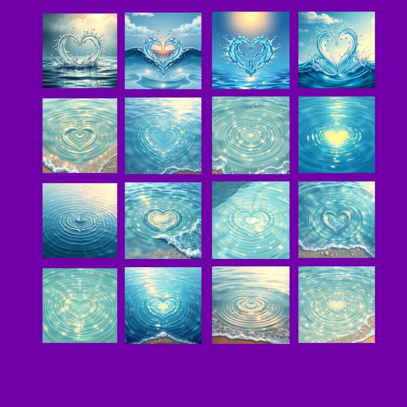 Water Heart Reflections Clip Art 36 PNG Images Elegant Water Splash ...