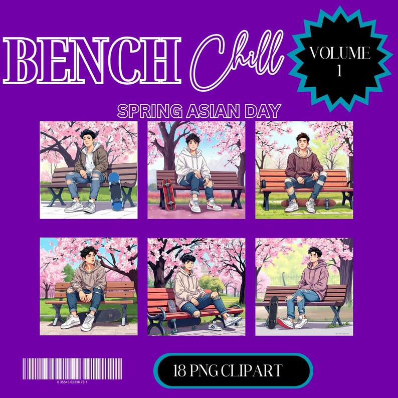 Bench Chill Clipart PNG Asian Art Character Clipart Lifestyle Asian Art ...