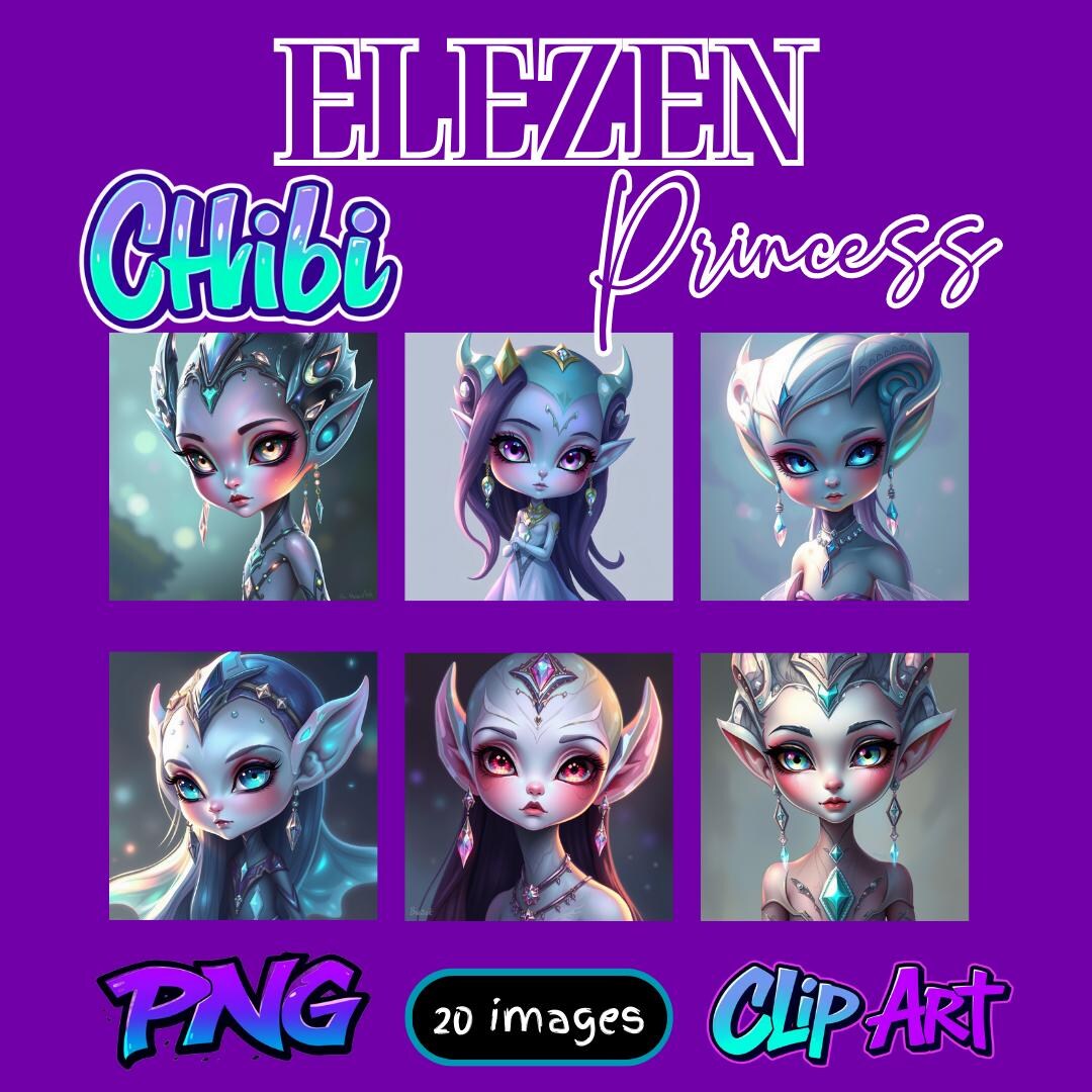 Chibi Elezen Princess Clip Art 20 Magical Fantasy Princess Images, High ...
