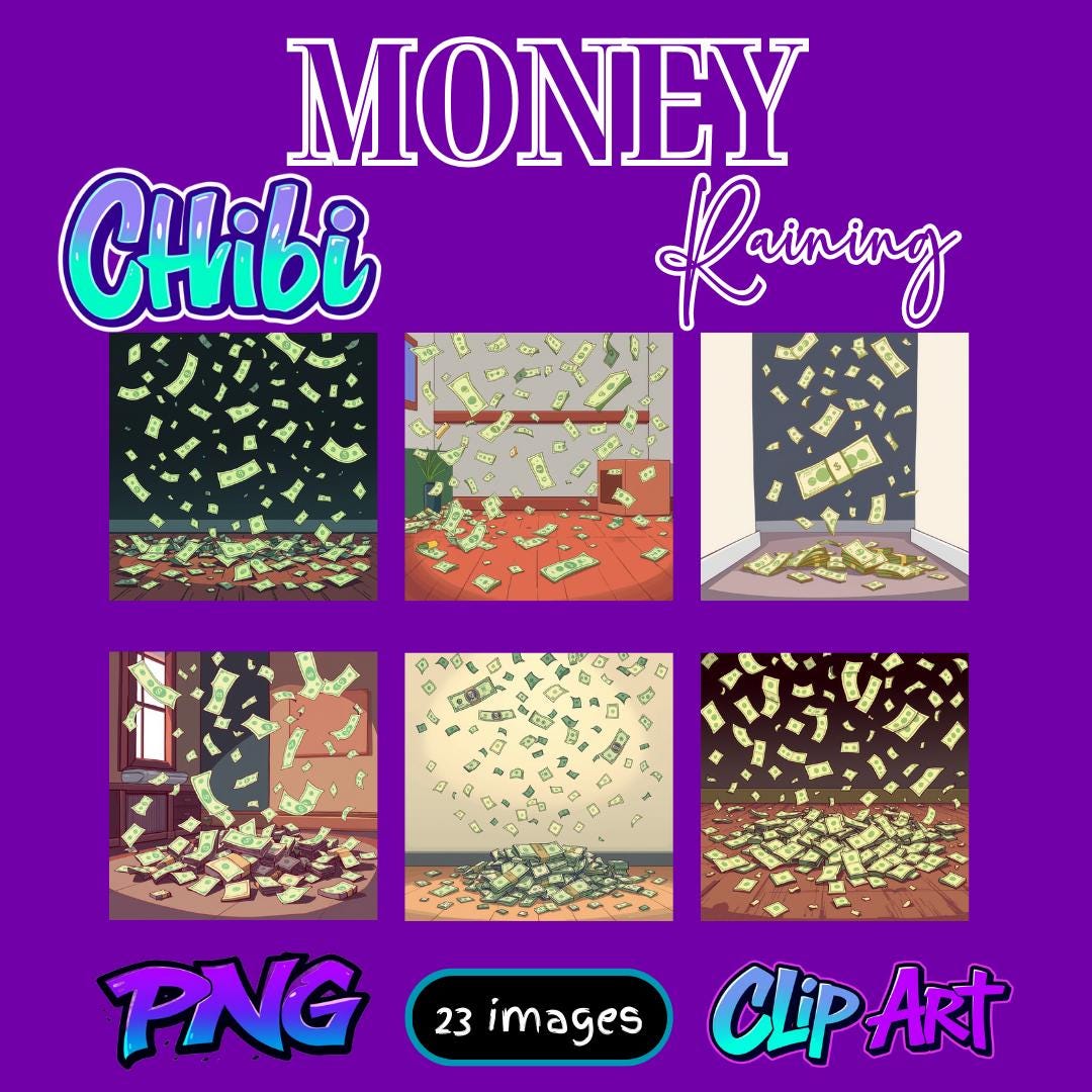 Chibi Raining Money Clipart 23 PNG Dollar Rain Graphics Cash Stack Clip ...