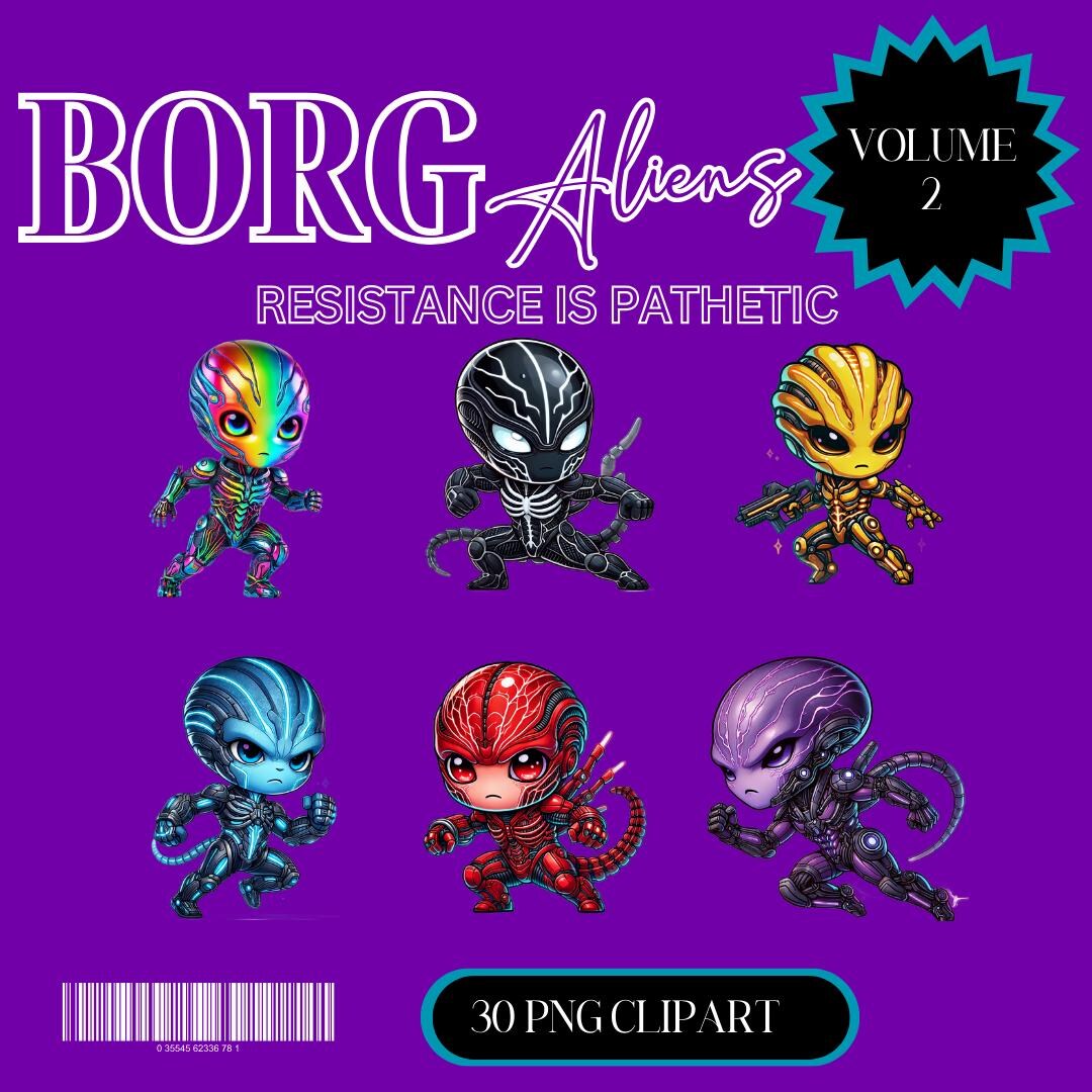 Borg Alien Clipart, PNG Illustrations, Cyborg Art, Sci-fi Alien Clipart ...
